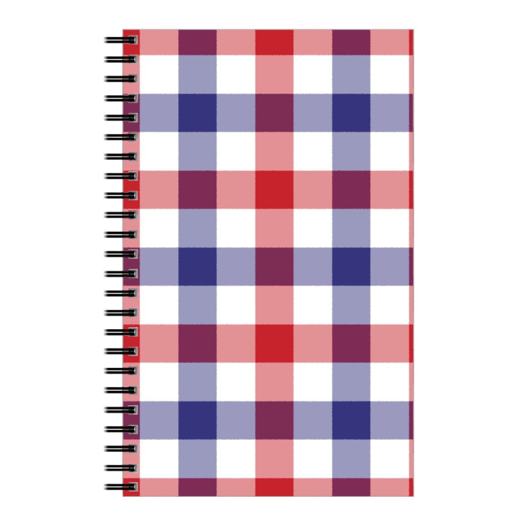 Red White and Blue Gingham Checks Notebook | Shutterfly