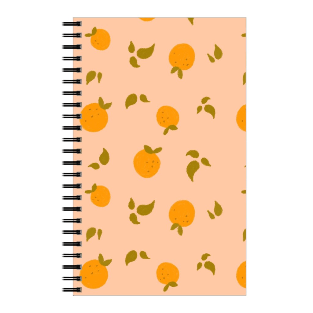 Oranges & Leaves on Peach Notebook | Shutterfly