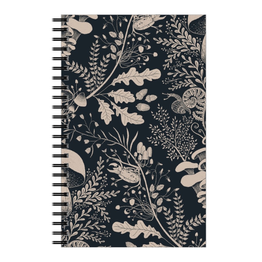 Mushroom Forest Damask - Dark Notebook | Shutterfly