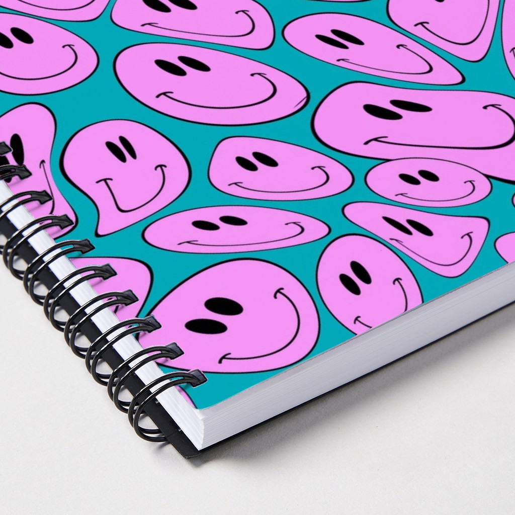 Retro Smiley Face - Blue and Purple Notebook | Shutterfly