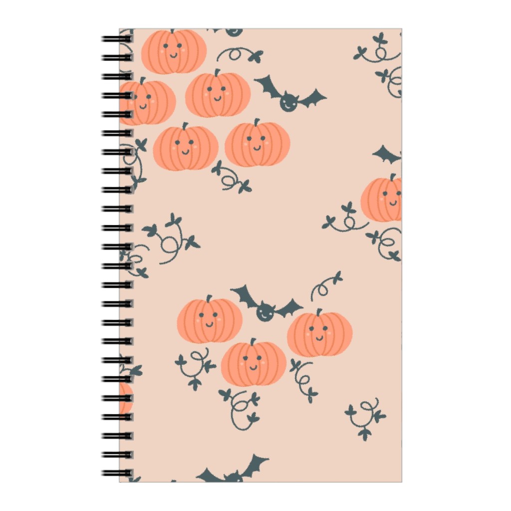 Cute Pumpkins and Bats - Orange and Black Notebook | Shutterfly