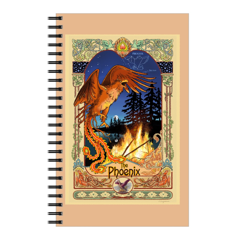 Art Nouveau Golden Phoenix Notebook | Shutterfly