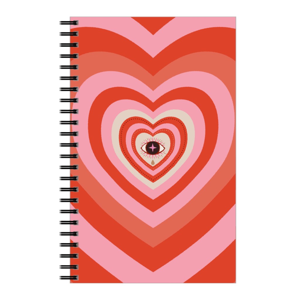 Heart Aesthetic With Crying Eye - Pink Notebook | Shutterfly