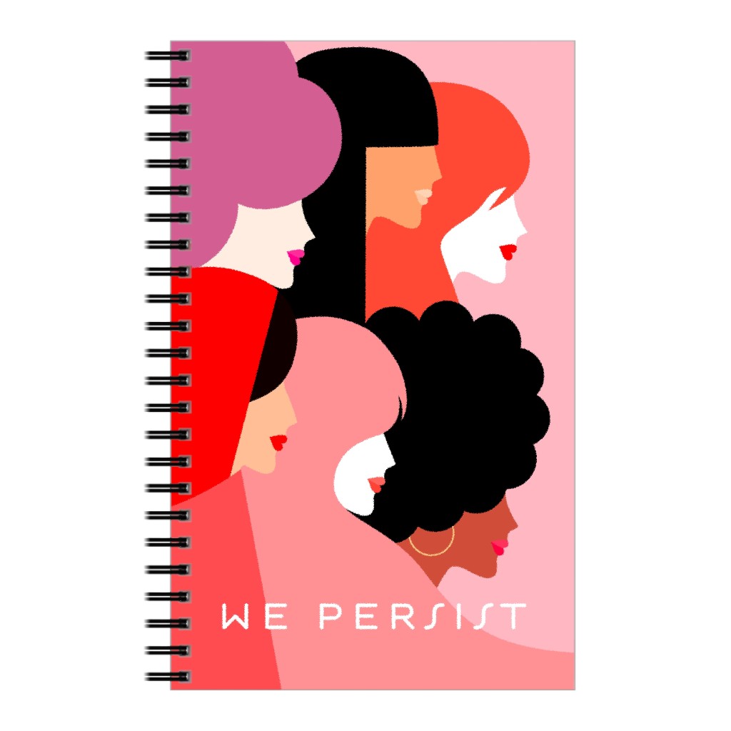 Girl Power, We Persist - Coral & Pink Notebook | Shutterfly