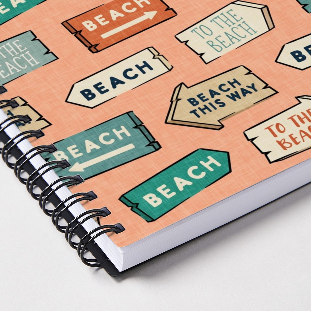 Beach Signs - To the Beach - Peach Notebook | Shutterfly