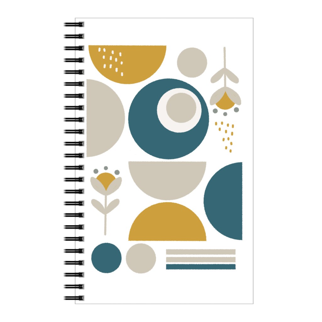 Abstract Floral - Yellow and Blue Notebook | Shutterfly