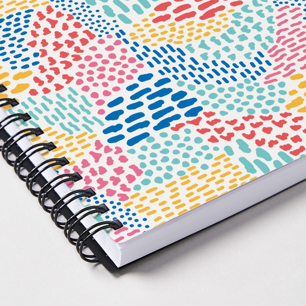 Abstract Colorful Dots and Dashes - Multi Notebook | Shutterfly