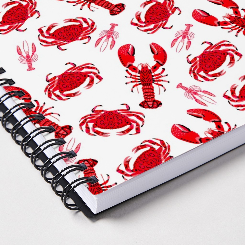 Crabs and Lobsters - Red Crustaceans on White Notebook | Shutterfly