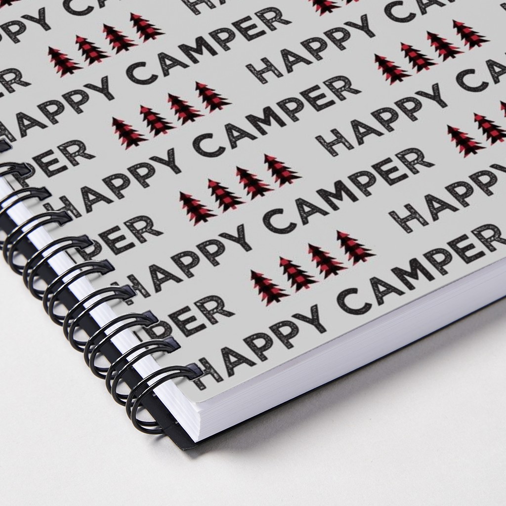 Happy Camper on Fog - Gray Notebook | Shutterfly