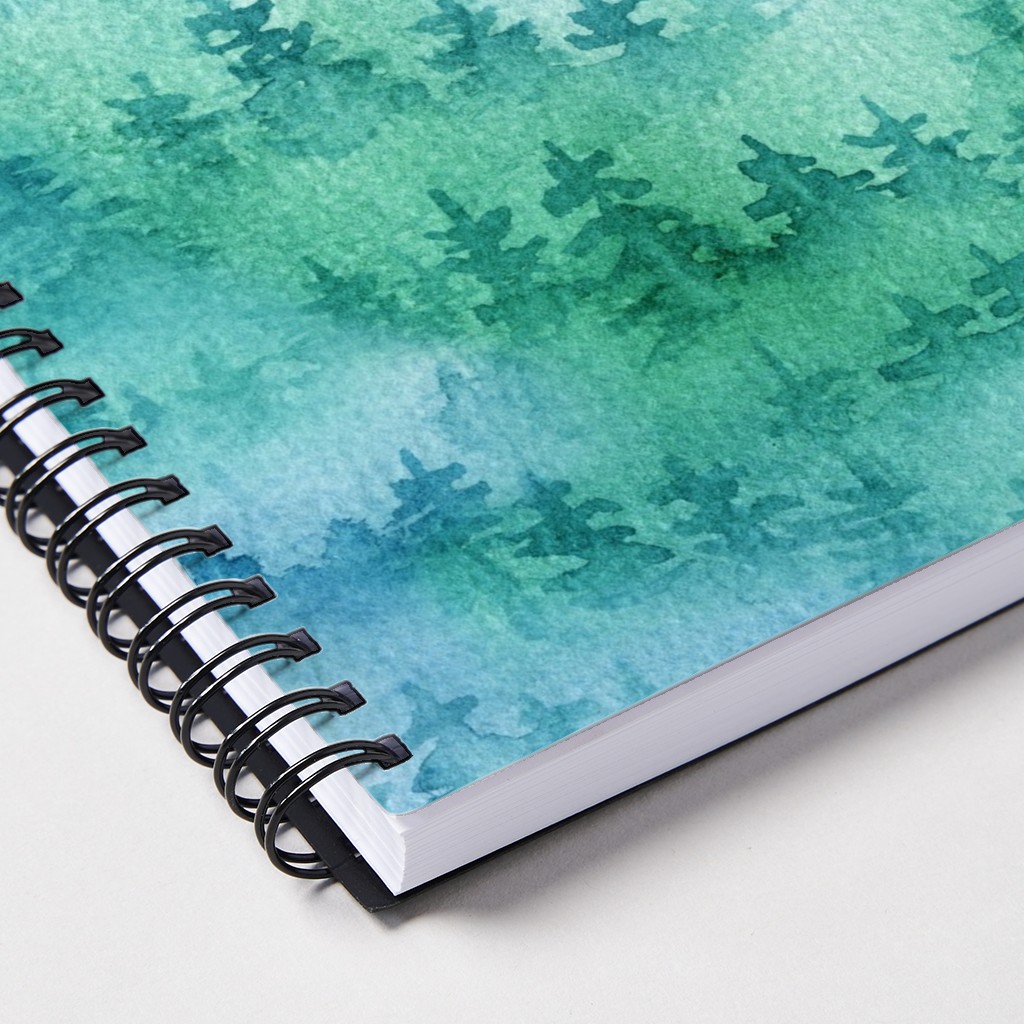 Watercolor Forest - Green and Blue Notebook | Shutterfly