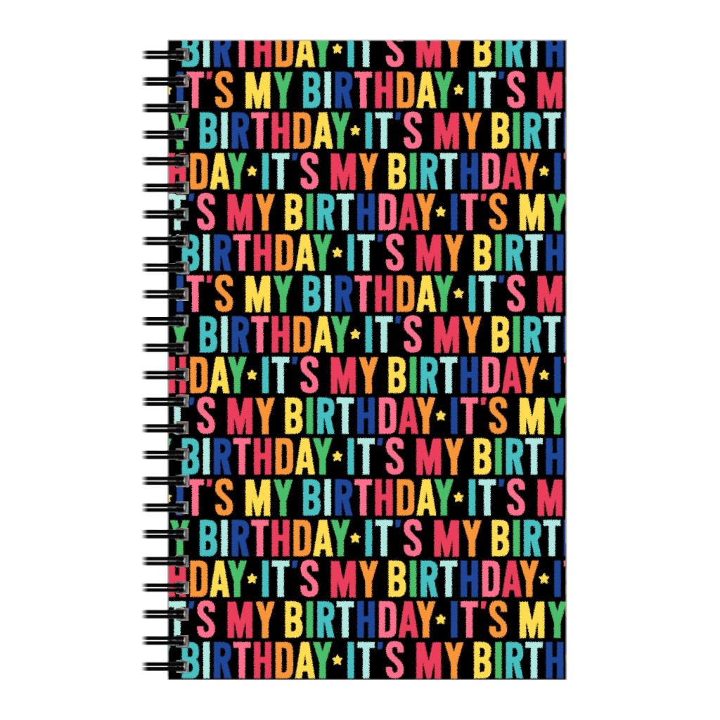It's My Birthday Rainbow - Multicolor on Dark Notebook | Shutterfly