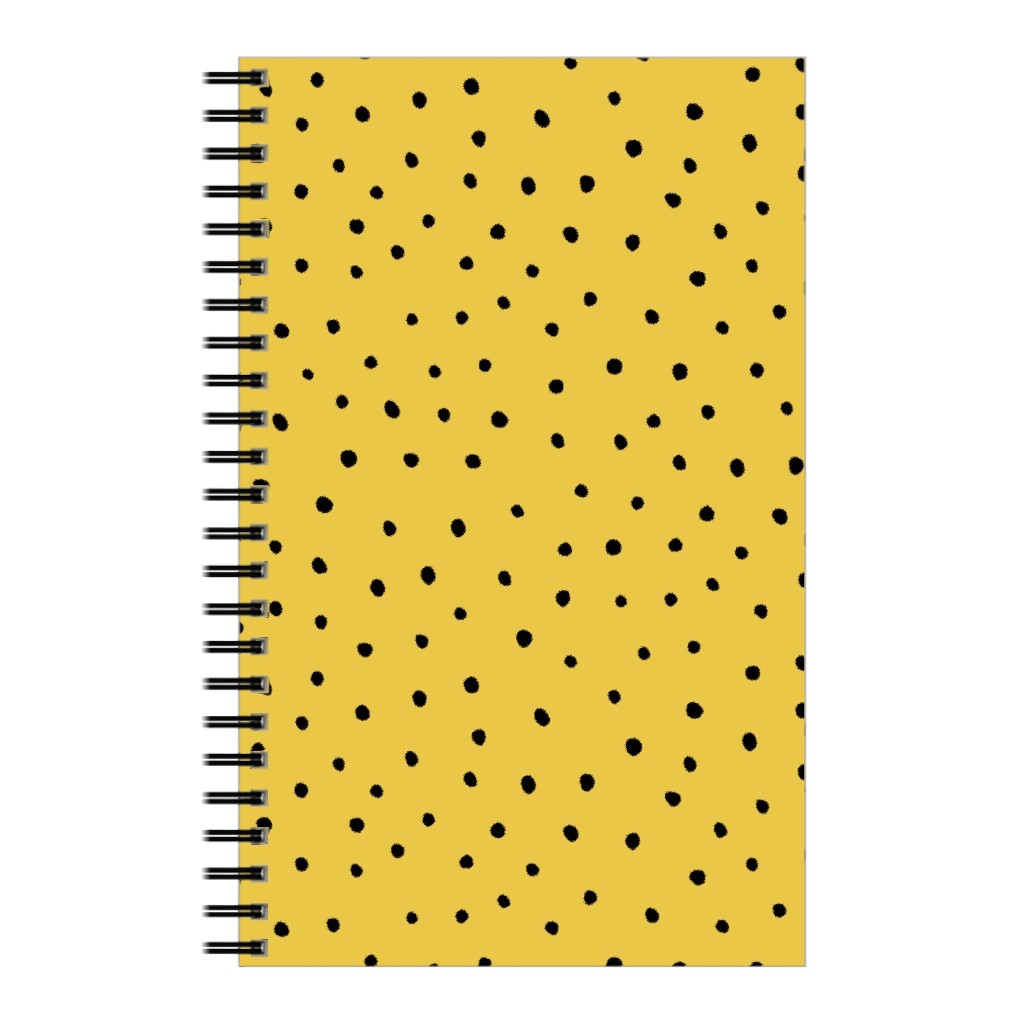 Minimal Dots - Abstract Rain Drops - Black and Yellow Notebook | Shutterfly