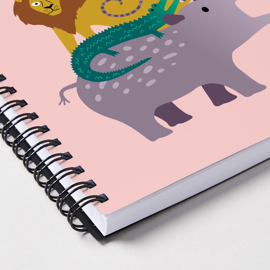 Wild Animal Tower - Pink Notebook | Shutterfly