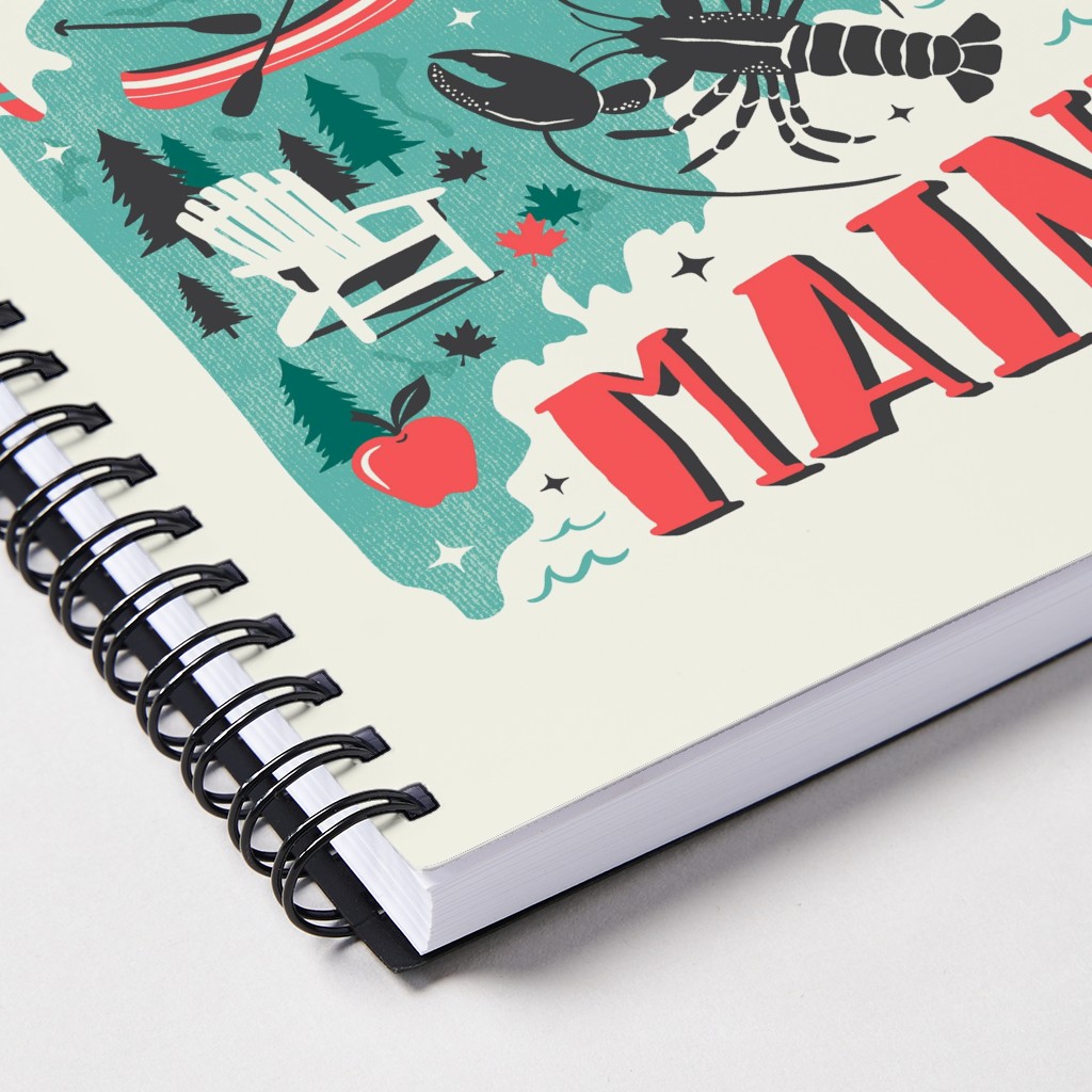 Maine - Retro Illustrated Travel Map Notebook | Shutterfly