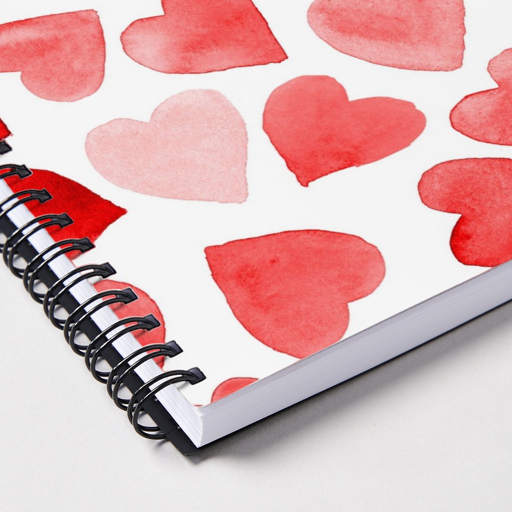Red Hearts Watercolor - Red Notebook | Shutterfly