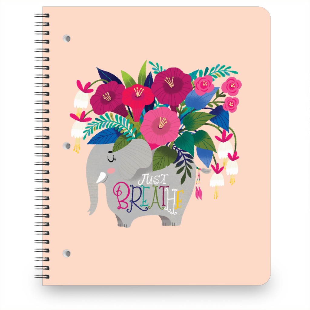 Just Breathe - Floral Elephant Notebook | Shutterfly