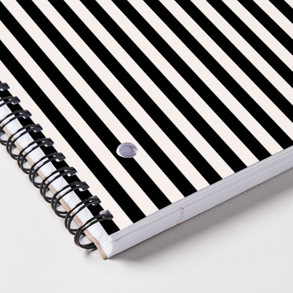 Basic Stripe - Black and Cream Notebook | Shutterfly