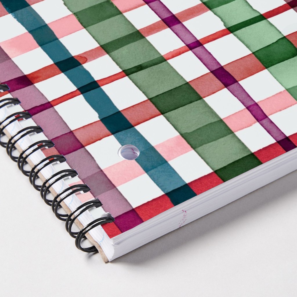 Watercolor Gingham - Red and Green Notebook | Shutterfly
