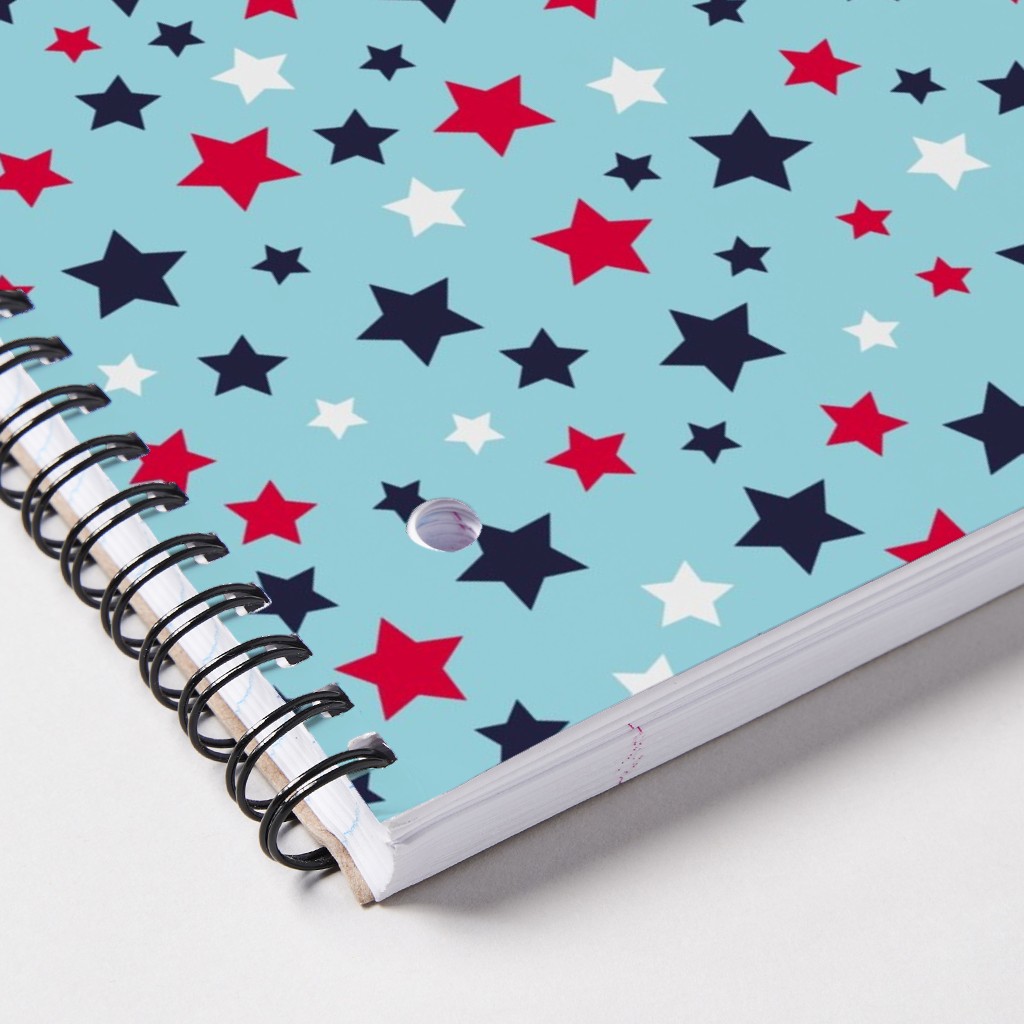 Scattered Stars - Blue Red and White Notebook | Shutterfly