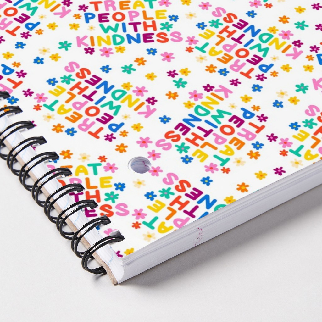 Treat People With Kindness - Groovy Florals - Bright Notebook | Shutterfly