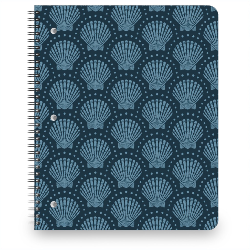 Pretty Scallop Shells - Navy Blue Notebook | Shutterfly