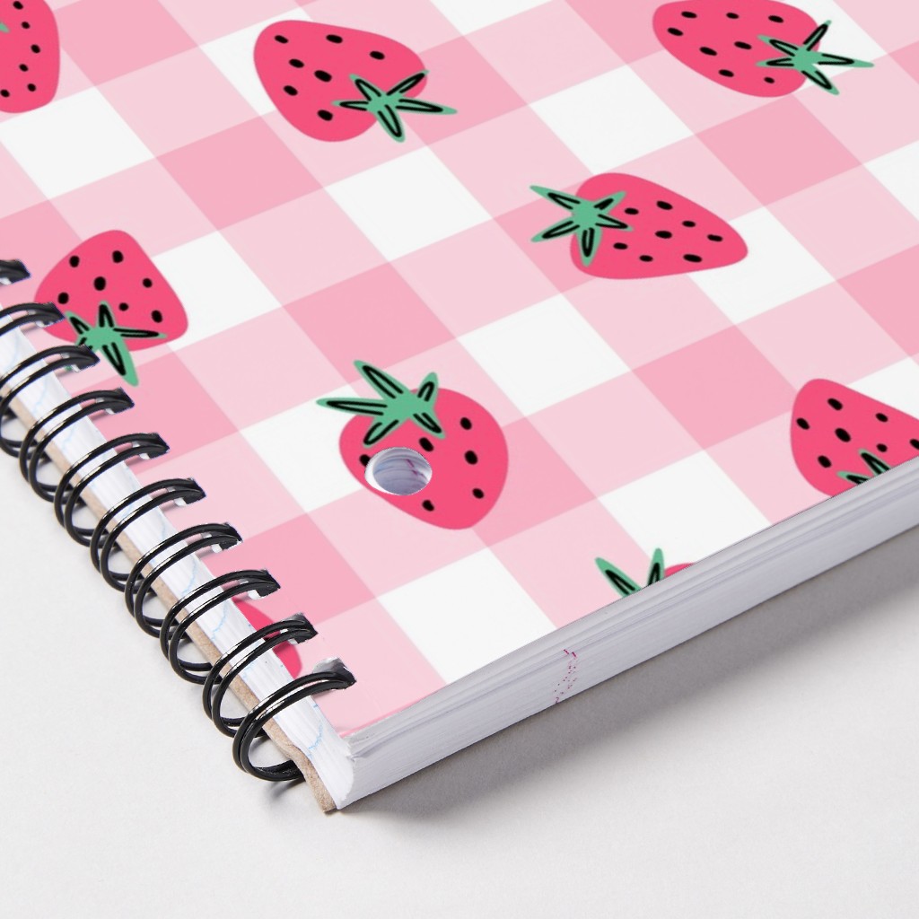 Summer Strawberry Gingham - Pink Notebook | Shutterfly
