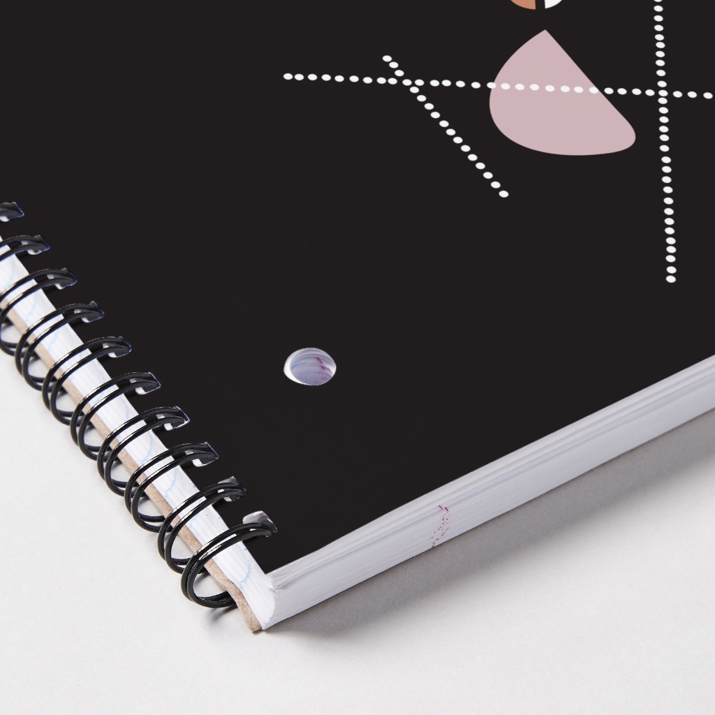 Mod Abstract Costmic Shapes - Multi on Black Notebook | Shutterfly