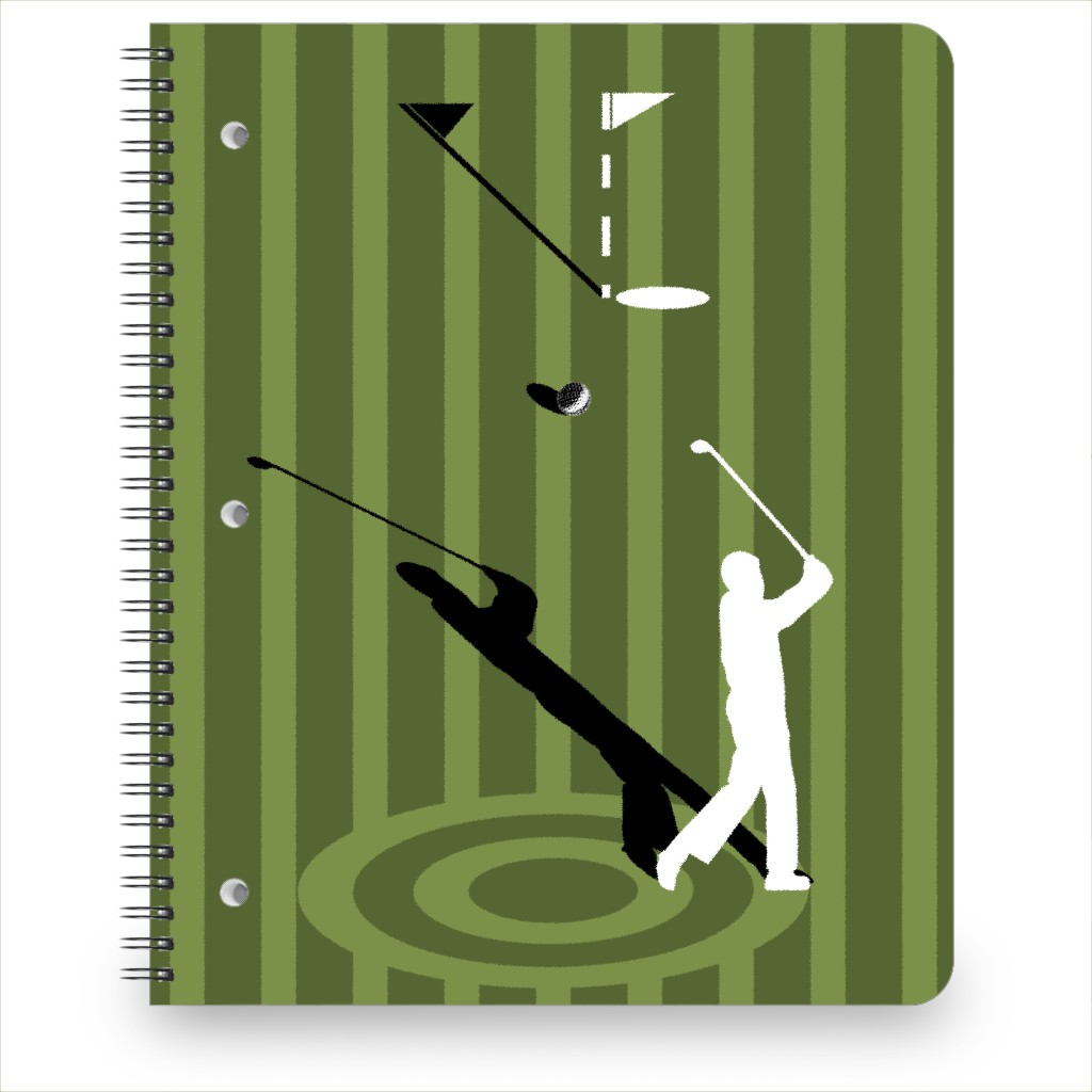 Golf Minimal Art - Green and White Notebook | Shutterfly