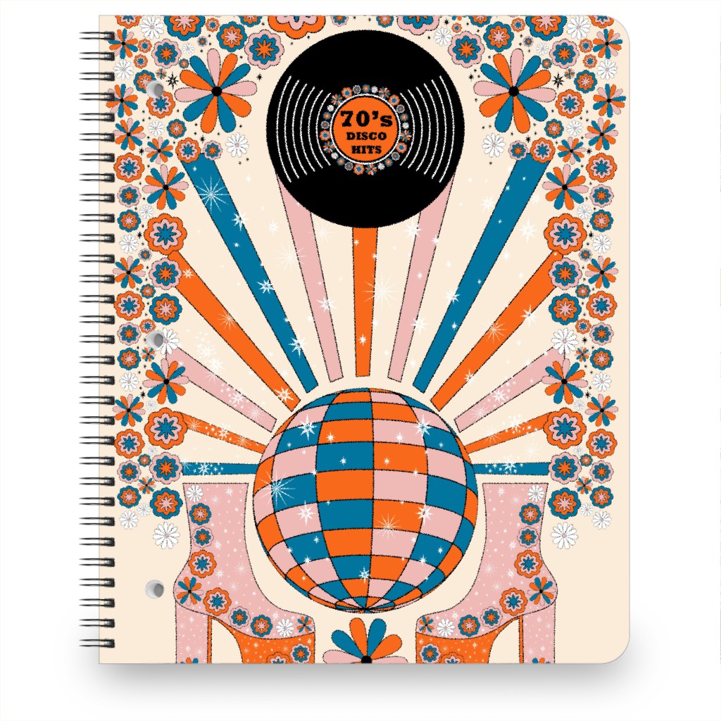 Retro 70s Disco Ball Vinyl - Multi Notebook | Shutterfly