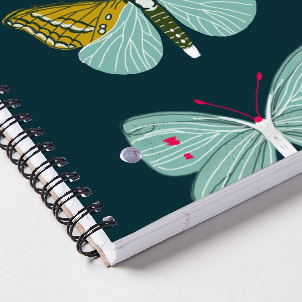 Butterflies Botanic Nature - Multi on Navy Notebook | Shutterfly