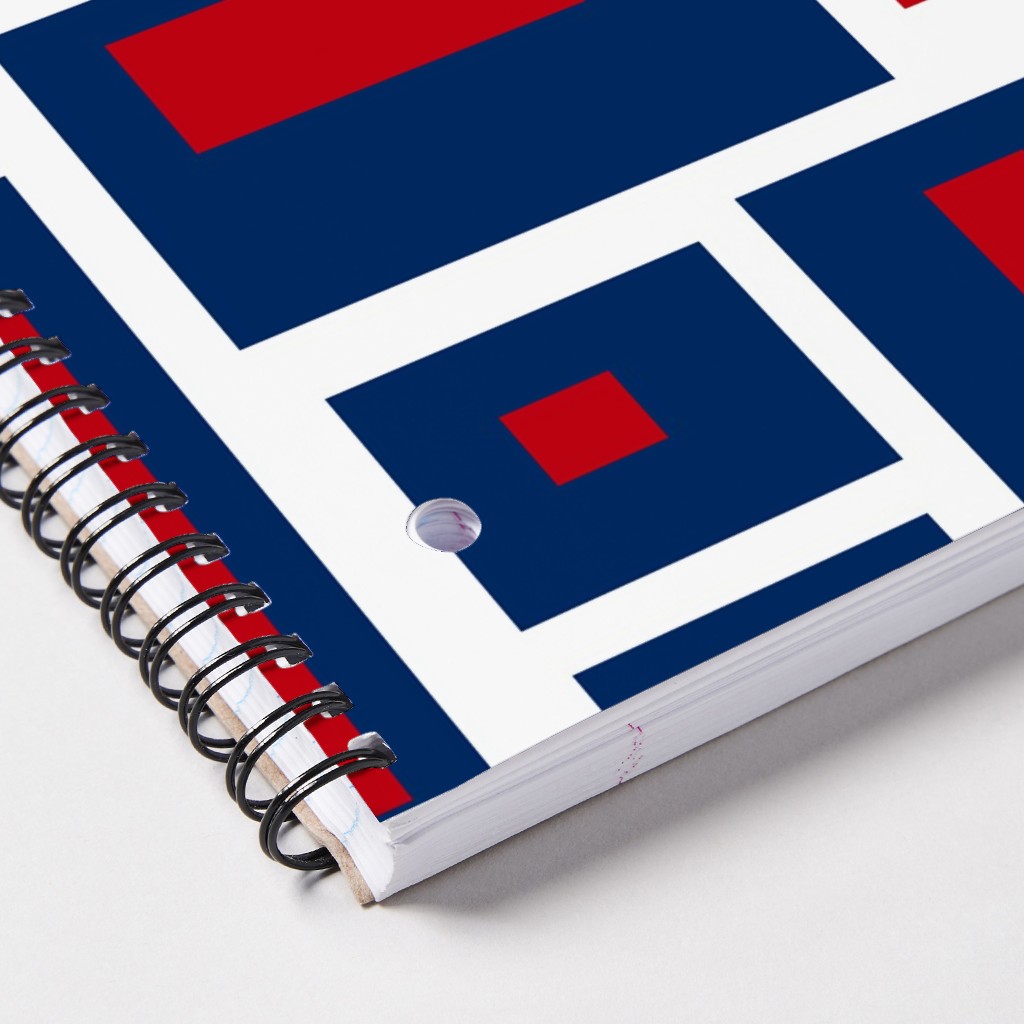 Geometric Rectangles in Red, White and Blue Notebook | Shutterfly