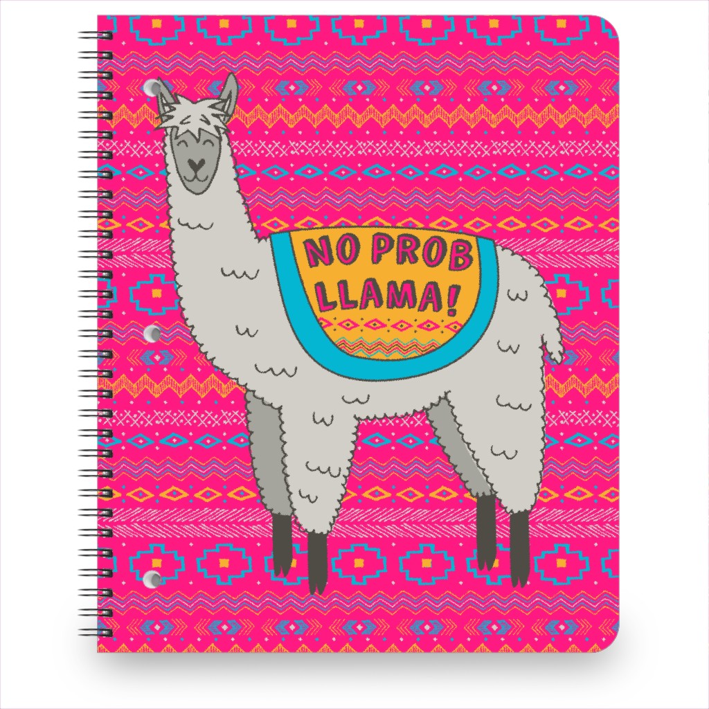No Prob Llama - Pink Notebook | Shutterfly
