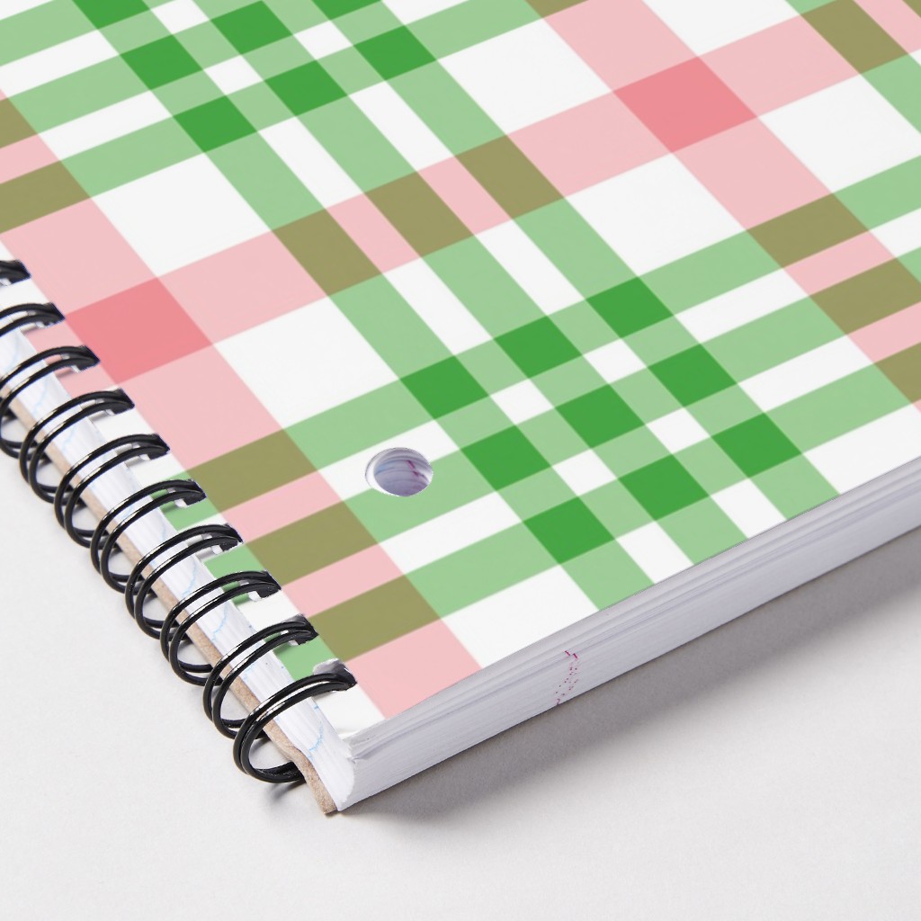 Pink, Green, and White Plaid Notebook | Shutterfly