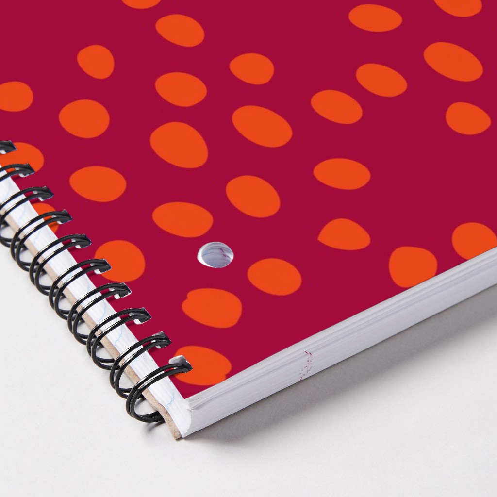 Hexagon Dots - Red and Orange Notebook | Shutterfly