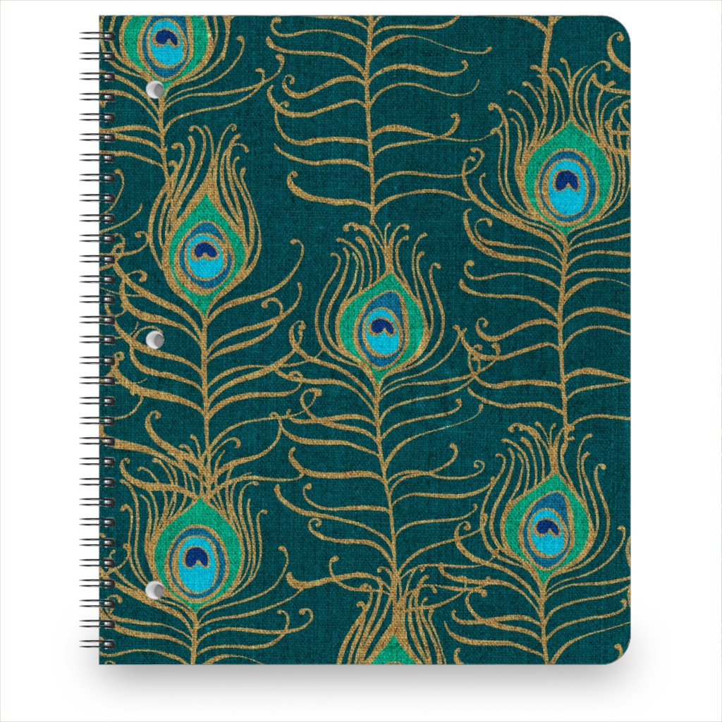 Peacock Feather Nouveau - Emerald Notebook | Shutterfly