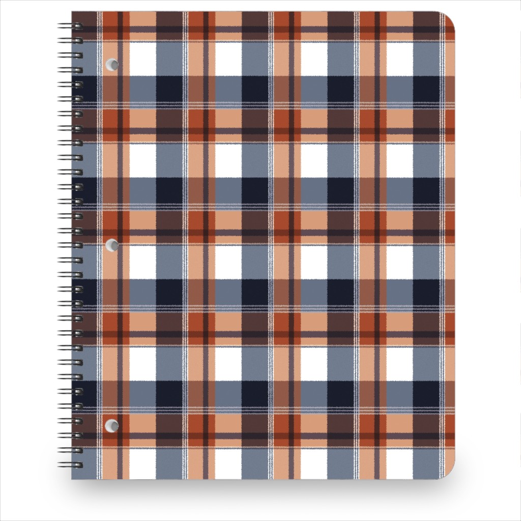 Navy & Orange Plaid Notebook | Shutterfly