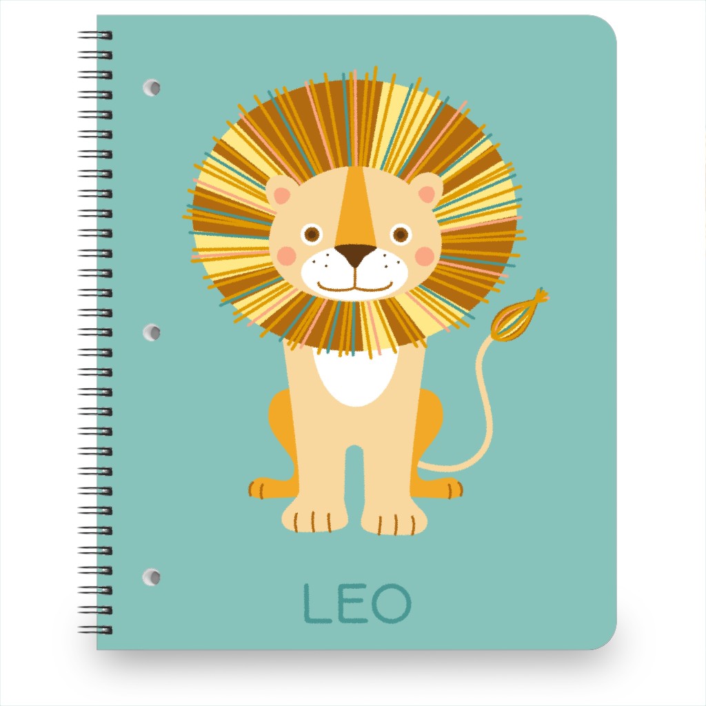 Leo - Lion on Blue Notebook | Shutterfly