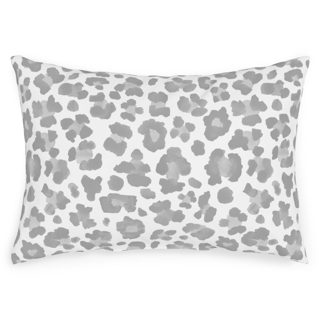 Light Grey Leopard Print Outdoor Pillow | Shutterfly