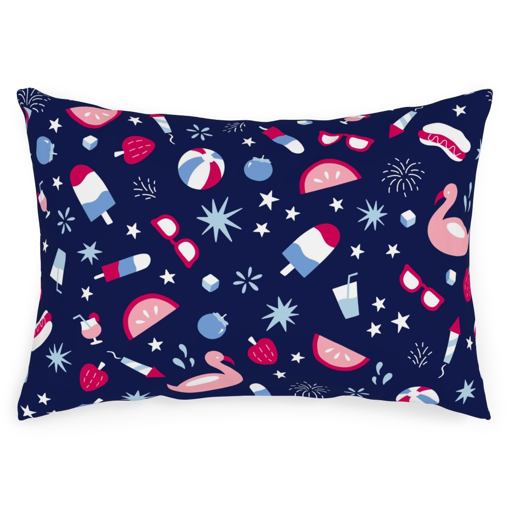 4th of July Summer Fun - Red, White and Blue Outdoor Pillow | Shutterfly