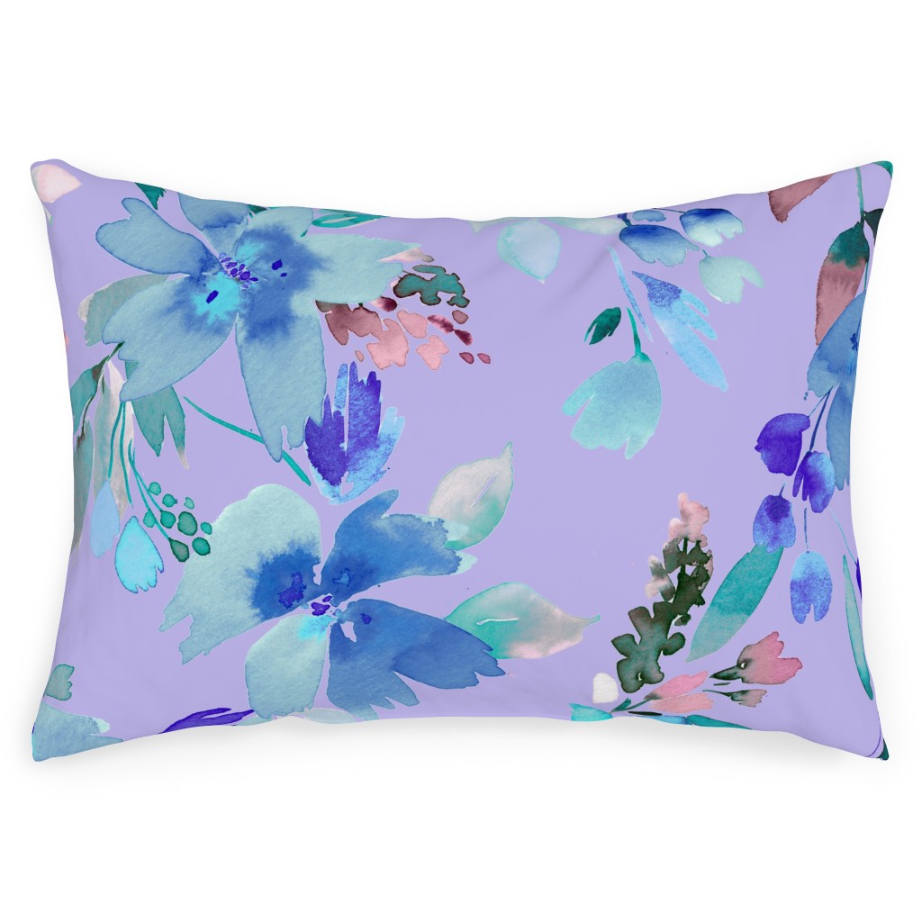Very Peri Summer Floral - Purple Outdoor Pillow | Shutterfly
