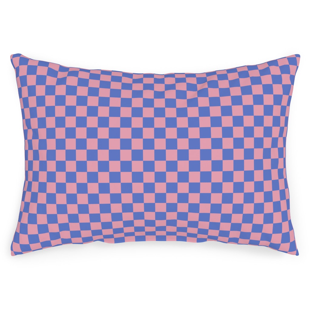 Fun Checkers - Pink and Purple Outdoor Pillow | Shutterfly