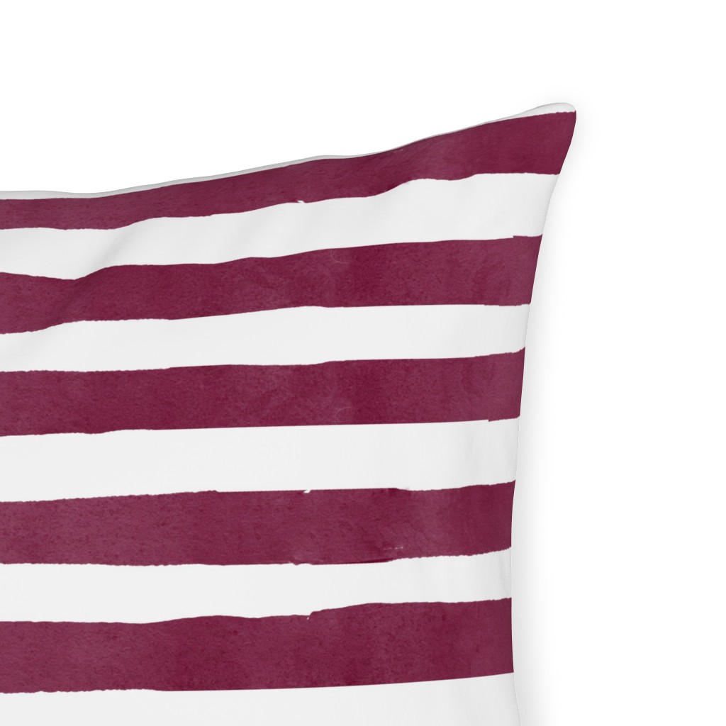 Stripe - Maroon Outdoor Pillow | Shutterfly