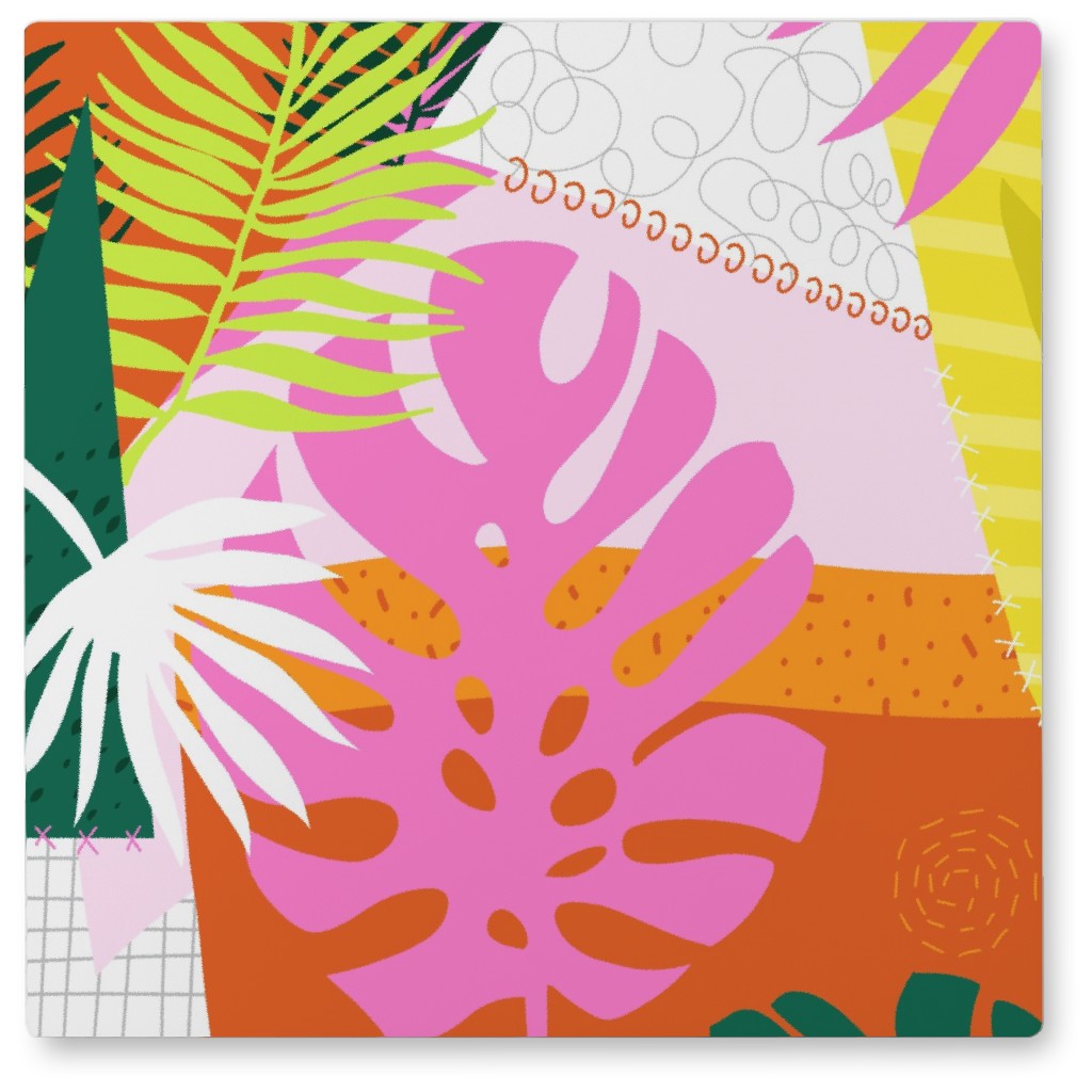 Palm Leaves Patchwork Summer Collage - Multi Stainless Tumbler with ...