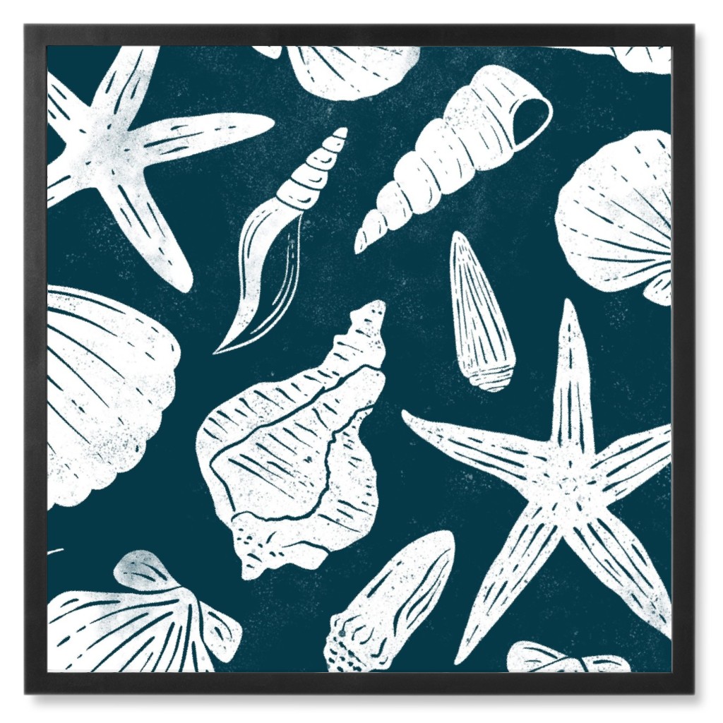 Textured Ocean Seashells - Dark Blue Photo Tile | Shutterfly