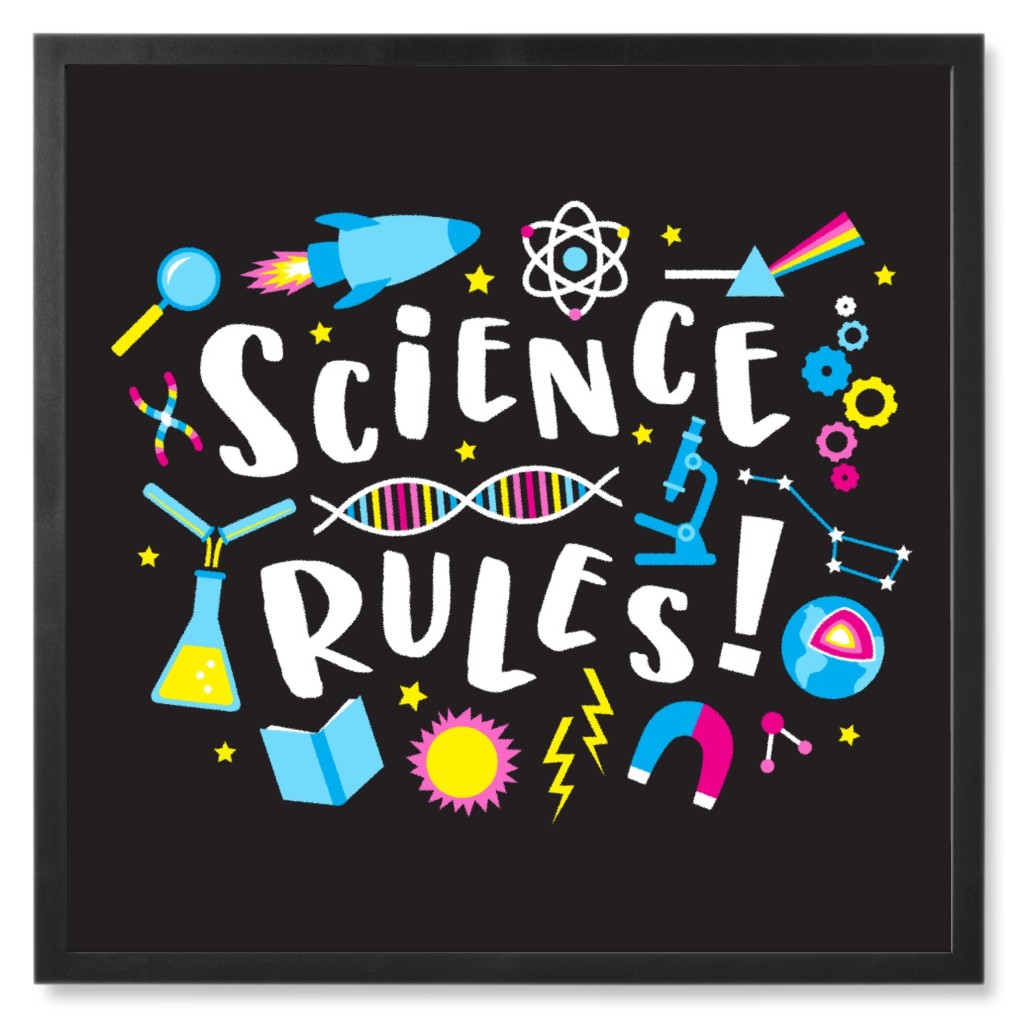 Science Rules - Multi on Black Photo Tile | Shutterfly