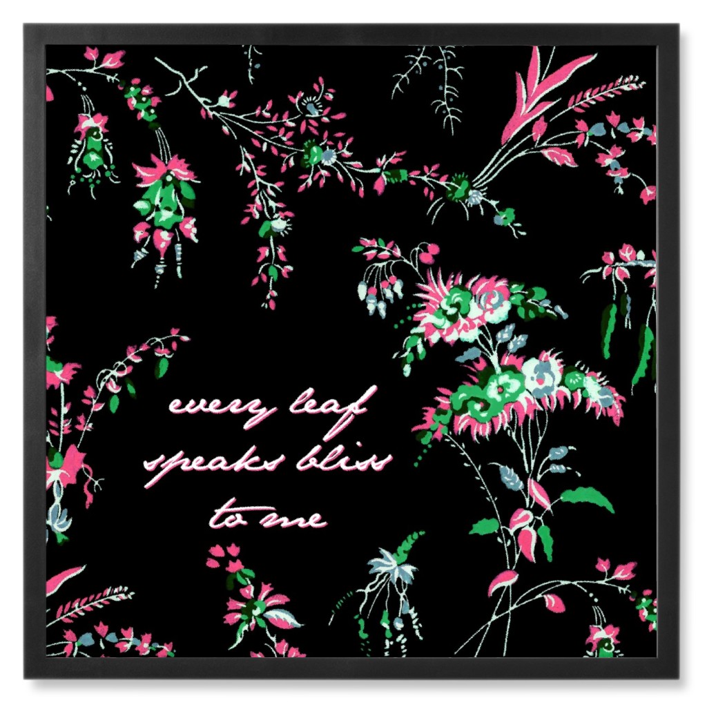 Every Leaf Lara Floral - Pink and Black Photo Tile | Shutterfly