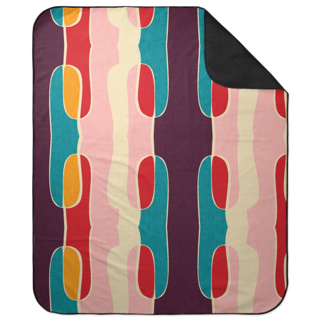 Mid Century Mod Retro Waves - Multi Picnic Blanket | Shutterfly
