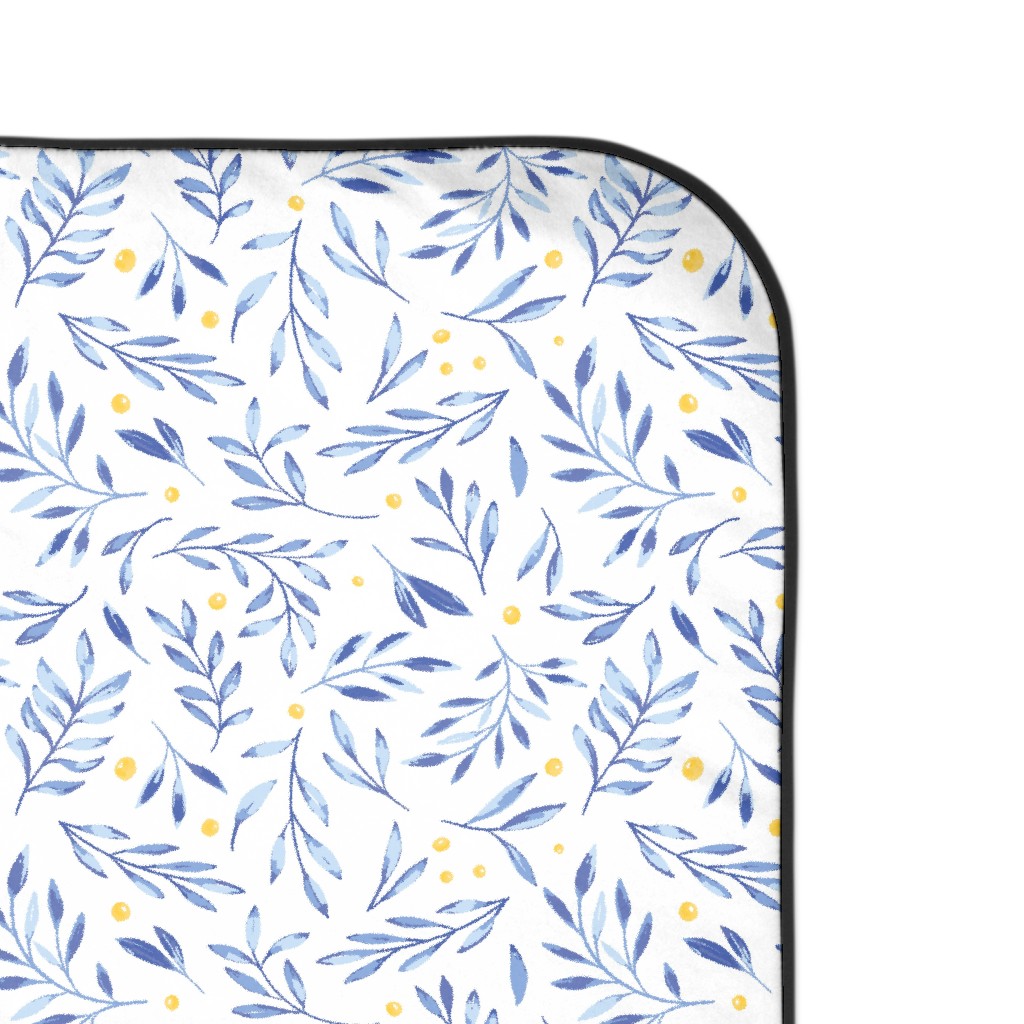 Blue Leaves With Berries Picnic Blanket | Shutterfly