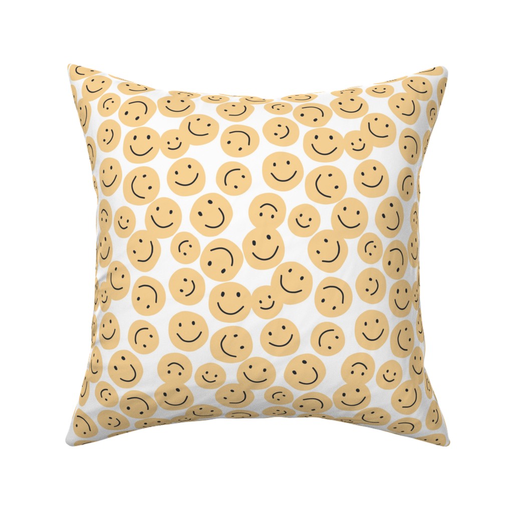 Happy Smiley Faces - Yellow Pillow | Shutterfly