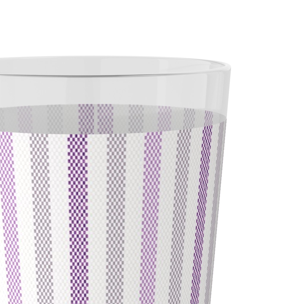 Tricolor French Ticking Stripe - Purple Outdoor Pint Glass | Shutterfly